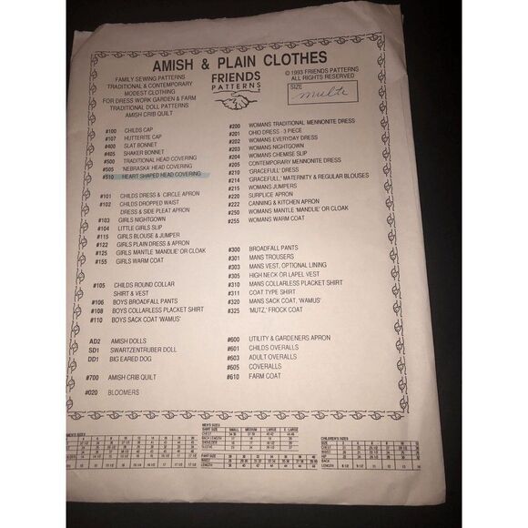 Friends Patterns | Office | Amish Plain Clothesfriends Pattern 5 Heat Shaped Head Covering Uncut ...